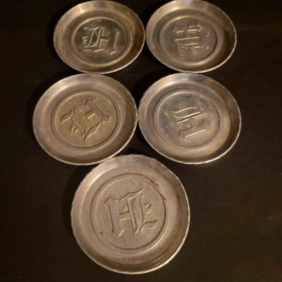 Source Unknown | Dining | Vintage Aluminum Coasters With An Old English ...